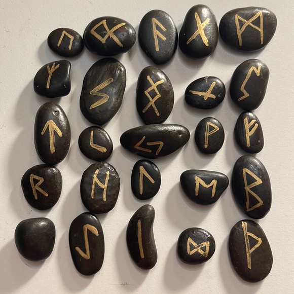 Other | Hand Painted Rune Stones Gold | Poshmark